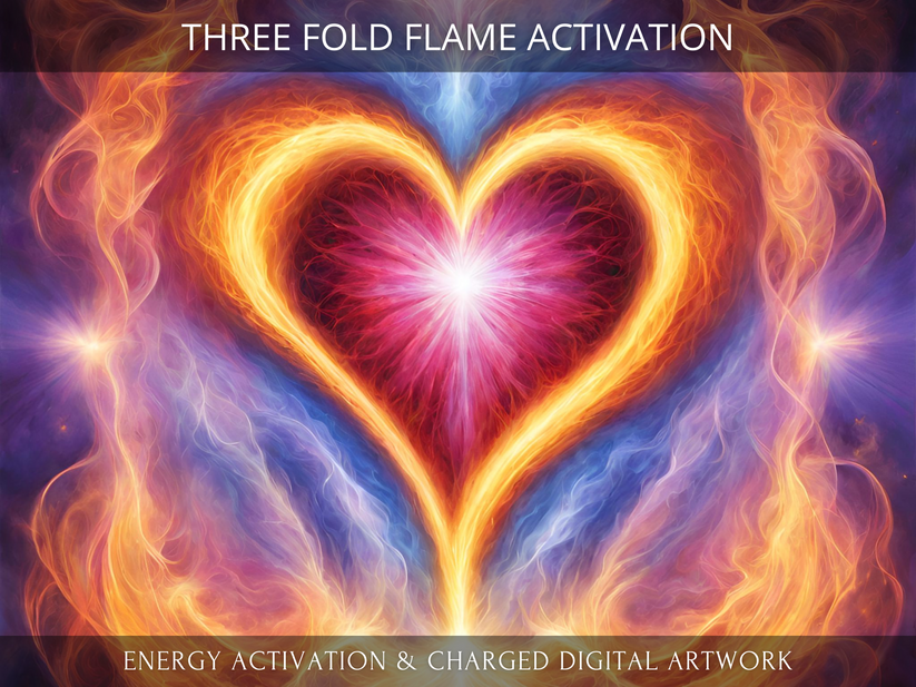 Three Fold Flame of Love, Power and Wisdom in the Heart Activation – Blisstatic.com